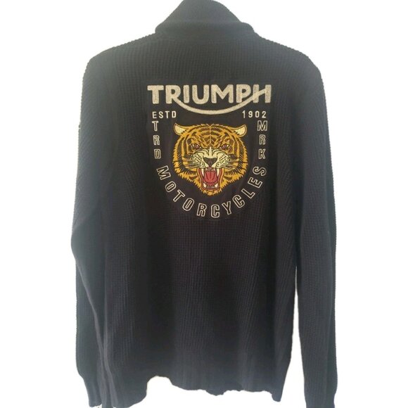 Lucky Brand | Sweaters | Lucky Brand X Triumph Motorcycle Embroidered ...